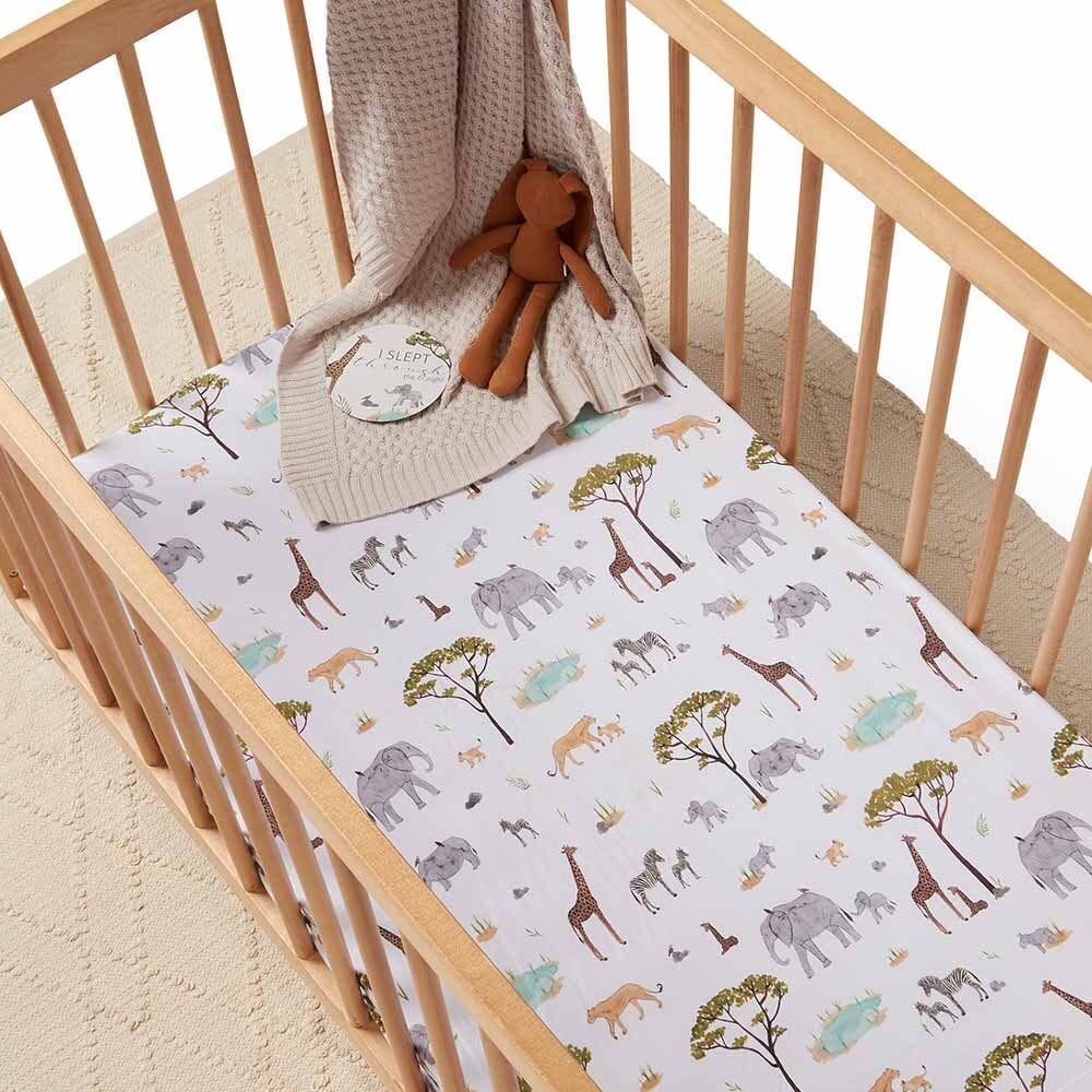 Safari Fitted Cot Sheet | Snug Bug | Sheets